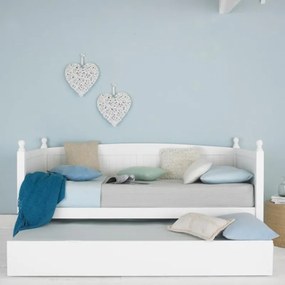 Postel s přistýlkou 90x200, borovicové dřevo, bílá, GLAMIS Kondela 0000227796