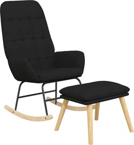Houpací křeslo s podnožkou černé textil 3097710