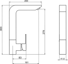 NOVASERVIS dřezová stojánková baterie Nobless EDGE chrom, 36714,0