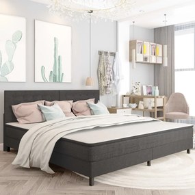 Postel boxspring tmavě šedá textil 200 x 200 cm 3054715