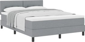 Postel s boxspringem s čelo Světle šedá 140 x 190 cm textil 3338685
