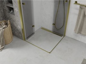 Mexen Lima Duo sprchový kout se skládacími dveřmi 90 x 90 cm, čiré sklo-zlatý profil, 856-090-090-50-00-02