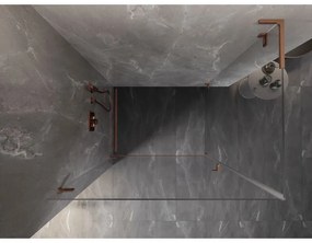 Mexen Lunar-B L sklápěcí sprchový kout levý 75 x 70 cm, čiré sklo, měděná matná, 832L-075-070-65-00-L