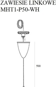 Maxlight MHT1-P50-WH TRACK Zavěšení nastavitelné, 5 m lanko, bez uchycení, bílé
