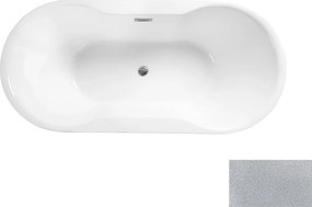 Besco Navia vana volně stojící 160 x 80 cm sifon bílá barva stříbrná VANNAVIA160WG2 Koupelny Bernold