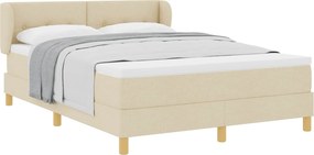 Postel s boxspringem s čelo Krémová 160 x 200 cm textil 3340225