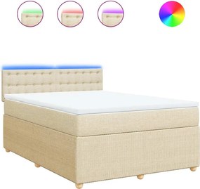 Box spring postel s matrací krémová 140x200 cm textil 3289798