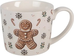 Bílý porcelánový hrnek s perníčkem Gingerbread Magic - 12*8*7 cm / 275 ml
