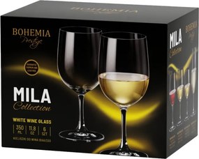 BOHEMIA PRESTIGE MILA SKLENICE NA BÍLÉ VÍNO 350ML SADA 6KS