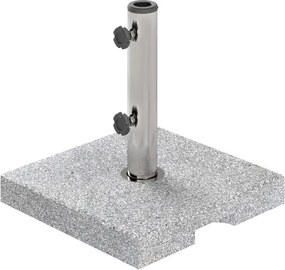 Outsunny stojan na slunečník z granitu 21 kg, čtvercový držák slunečníku, hmotnostní základna pro slunečník 32/38/48 mm