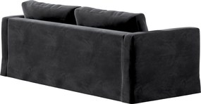 Potah na pohovku IKEA  Karlstad 3-místná, nerozkládací, dlouhý barva černá látka lesklé, sametová