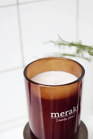 meraki Vonná svíčka Nordic Pine 220 g, hnědá barva, sklo