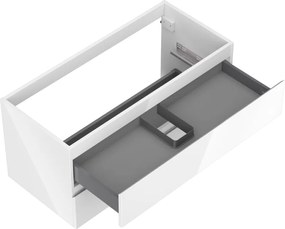 Mexen Orio, koupelnová skříňka 100 cm, 2 zásuvky, bílá lesklá, 91A10-10047-2-BFF00
