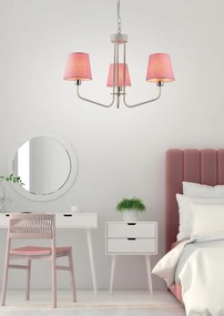 Candellux Růžový závěsný lustr York Ledea pro žárovku 3x E14