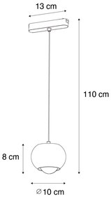 Moderní černá závěsná lampa pro jednofázový kolejnicový systém včetně LED - Magnetic Lance