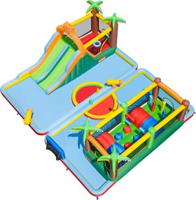 Costway Nafukovací vodní park pro děti Skákací hrad s 2 skluzavkami Skákací