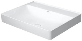 Duravit DuraSquare - Umyvadlová mísa 600x470 mm, bez přepadu, bez otvoru pro baterii, DuraCeram, WonderGliss, bílá 23546000701