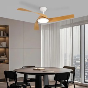 ZEVENTI - LED Stropní ventilátor AERYS LED/24W/230V Wi-Fi Tuya bílá/dub + DO