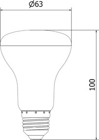 Mexen Nova, LED žárovka E27, R63, 8W, Studená - 6500K, 840 lm - L104-E27-0865-01