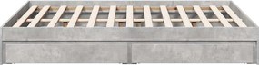 Rám postele se zásuvkami betonově šedý 120 x 200 cm kompozit 3280667