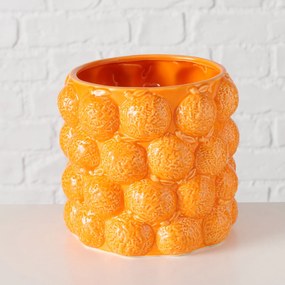 KERAMICKÝ KVĚTINÁČ ORANGE 15X17 CM ORANŽOVÁ