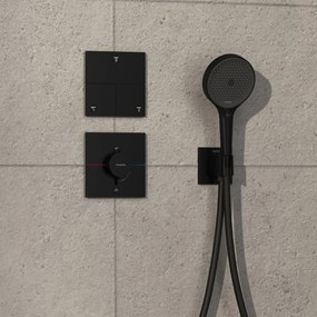 Hansgrohe ShowerSelect Comfort E, termostat pod omítku pro 1 spotřebič a další výtok, černá matná, HAN-15575670