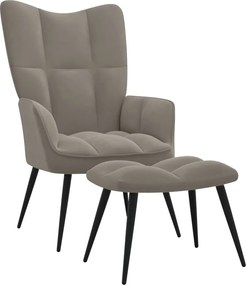 vidaXL Relaxační křeslo se stoličkou samet [328089] Barva: Bílá
