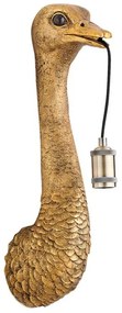 Bronzová antik nástěnná lampa pštros Ostrich bronze - 18*15*57 cm / E27