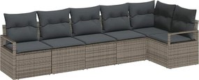 Set pohovek 6 ks Šedá polyratan 3346399