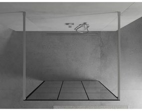 Mexen Kioto volně stojící sprchová zástěna 120 x 200 cm, Průhledné/Černý vzor 8 mm, Chromovaná - 800-120-002-01-77
