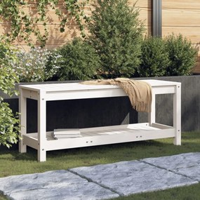 vidaXL Zahradní lavice bílá 108 x 35 x 45 cm masivní borové dřevo