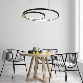 Toolight - Ring, LED závěsné svítidlo Black Ring + dálkové ovládání APP692-30-50, černá, OSW-06095