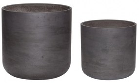 Hübsch Květináč Black Concrete Větší, černá barva, beton 32cmx31cm