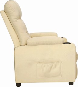 Polohovací křeslo krémové textil 339091