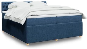 Box spring postel s matrací modrá 200x200 cm textil 3287576