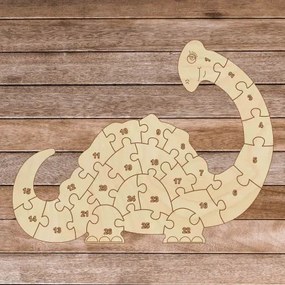 Dětské dřevěné puzzle - Dinosaurus a čísla 26 dílků | SENTOP H023