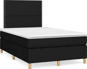 Box spring postel s matrací černá 120x200 cm textil 3142243