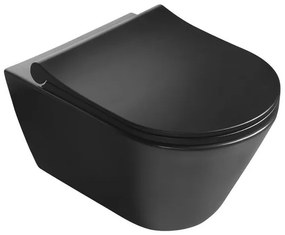 Sapho Avva Závěsné WC Rimless s bidetovou sprškou, černá matná 100312-110