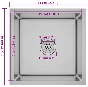 vidaXL Marketos Ručně vyrobený kuchyňský dřez nerezová ocel