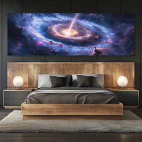 Obraz na plátně - Galaxie Quesor FeelHappy.cz Velikost obrazu: 150 x 50 cm