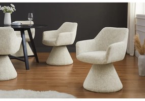Massive home | Otočná židle AMBIENTO 180° s područkami, ženilková látka béžová, automatické vracení