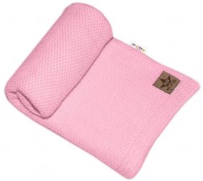 Baby Nellys Luxusní bavlněná deka, dečka BASIC, 80x90cm - růžová