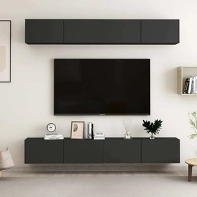 vidaXL TV skříňky 4 ks 100 x 30 x 30 cm dřevotříska [3078746] Barva: Bílá