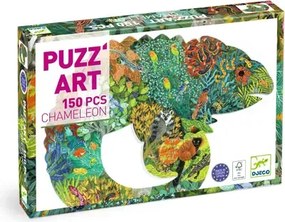 DJECO Obrysové puzzle Chameleon / 150 dílků / 62x46 cm
