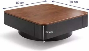 LuxuryForm DESIGN Konferenční stolek MODENA 80 × 80 cm - hnědý, béžový (set)