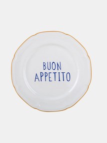 Sinsay - Keramický talíř s nápisem Buon Appetito - žlutá