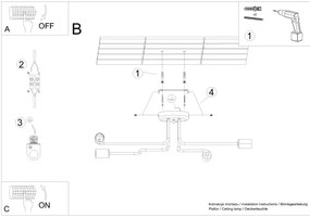 Sollux SL.1446 - Přisazený lustr VECTOR 4xE27/15W/230V černá