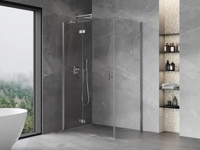 Mexen, Mexen Mist HT sklápěcí sprchový kout levý 75 x 70 cm, průhledný, chrom - 8A5T-075-070-01-00-L