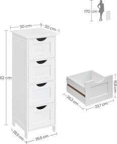 Koupelnová skříňka LEHAC 30x82 cm, bílá