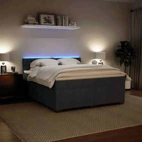 Box spring postel s matrací tmavě šedá 200x200 cm samet 3288709